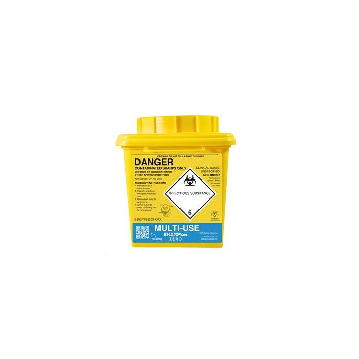 Sharpak 3.5 Litre Sharps Bin with VisiLock Yellow Lid | AHP Medicals
