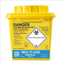 Sharpak 3.5 Litre Sharps Bin with VisiLock Yellow Lid | AHP Medicals